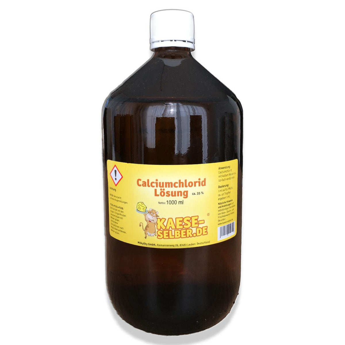 Calciumchlorid flüssig 1000 ml – 35 % Lösung zur Käseherstellung – Für ...